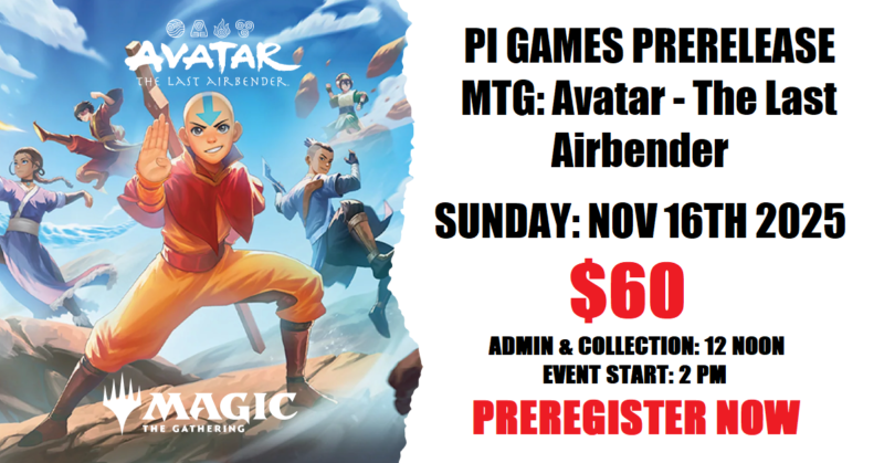 Magic the Gathering – Avatar Prerelease Event – 16th November 2025 ...